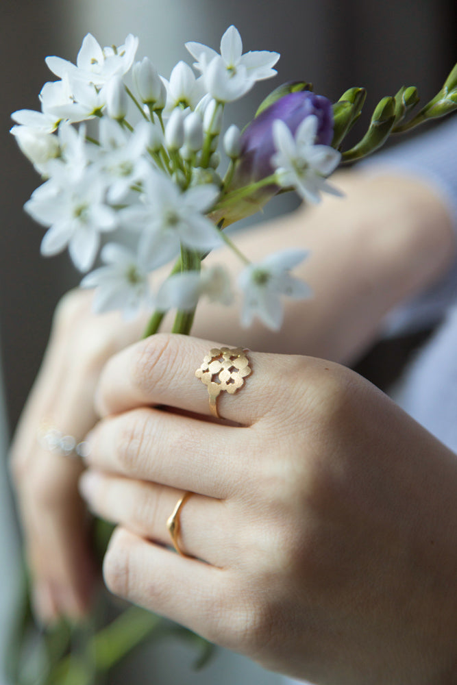 Perche? Flat bubble Ring2/K18