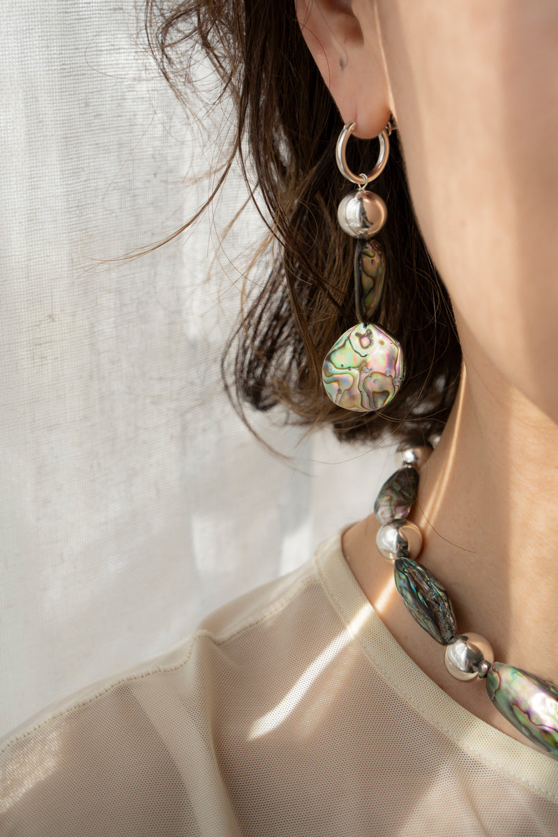 patchouli別注 PALA Abalone shell long pierce アワビロングピアス /SV