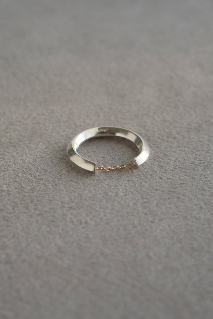 simmon Basic Rhombus & Chain ring /Silver