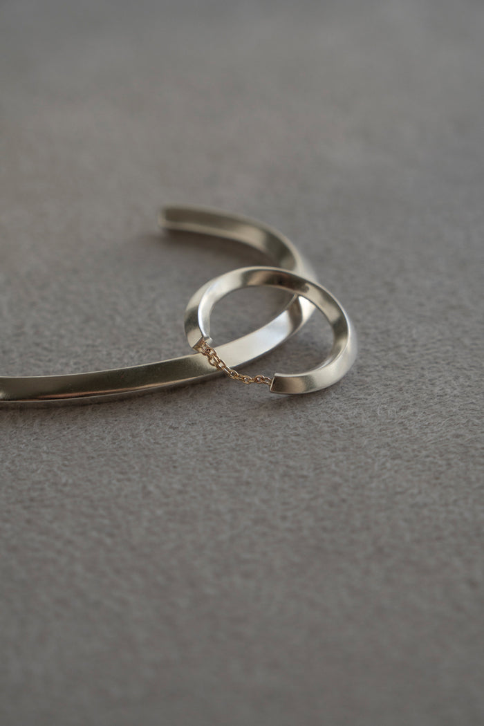 simmon Basic Rhombus & Chain ring /Silver