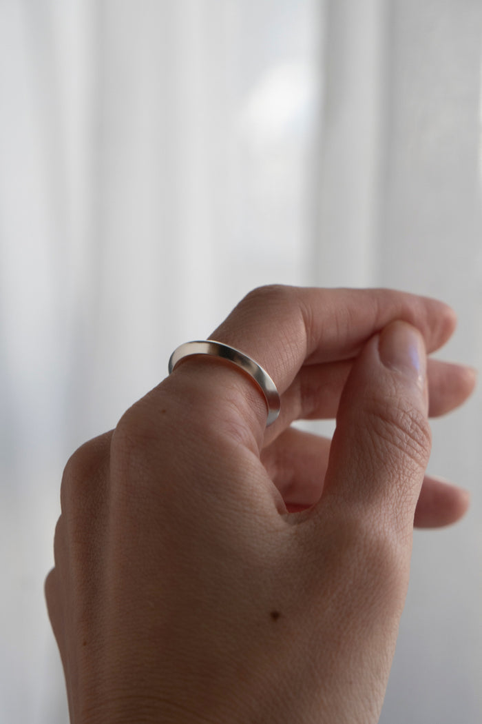 simmon Basic Rhombus & Chain ring /Silver