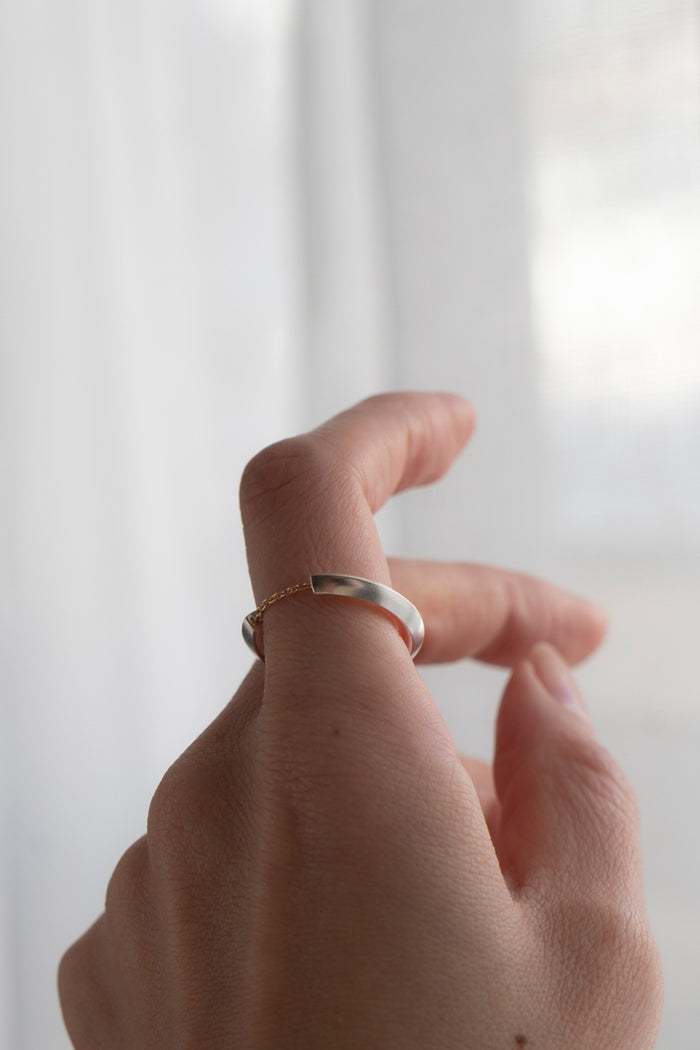 simmon Basic Rhombus & Chain ring /Silver